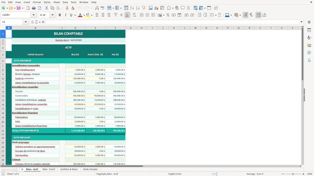 Bilan Comptable Excel - Modèle Gratuit à Télécharger (2026)