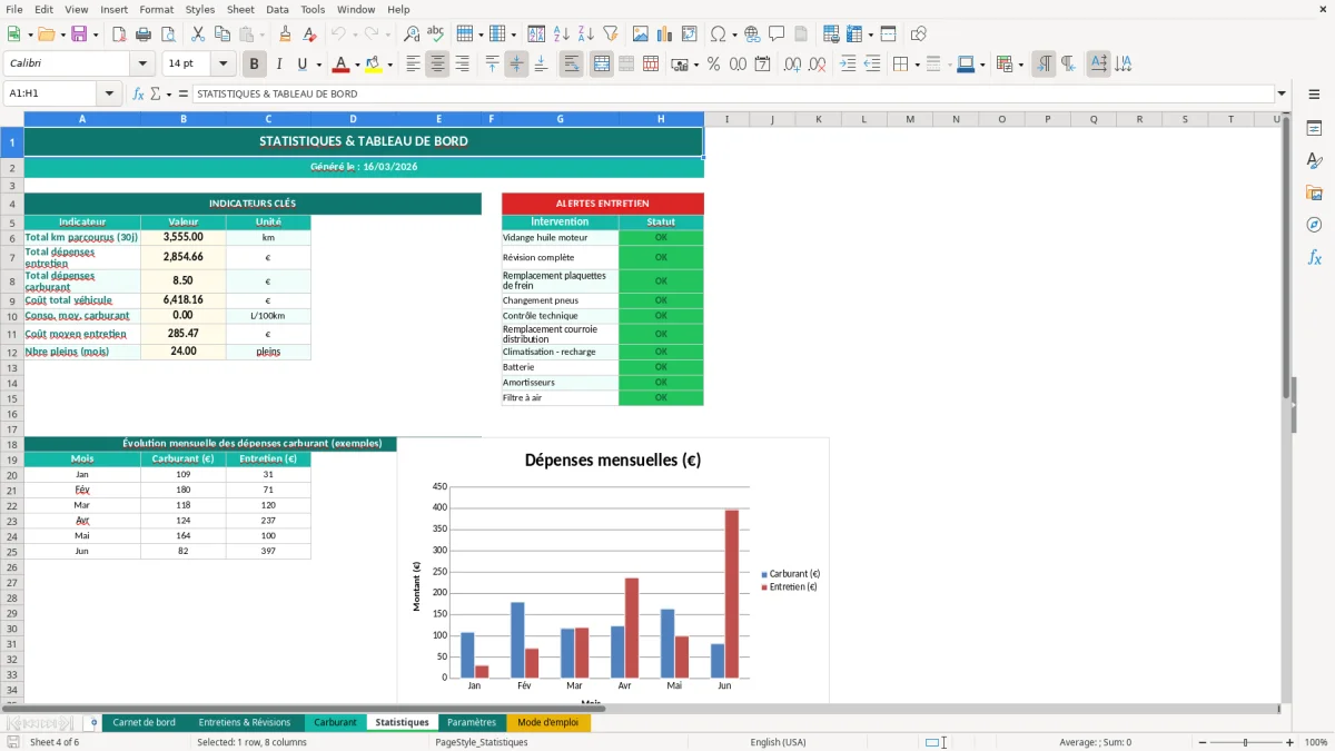 Carnet De Bord Véhicule Excel - Modèle Gratuit (2026)