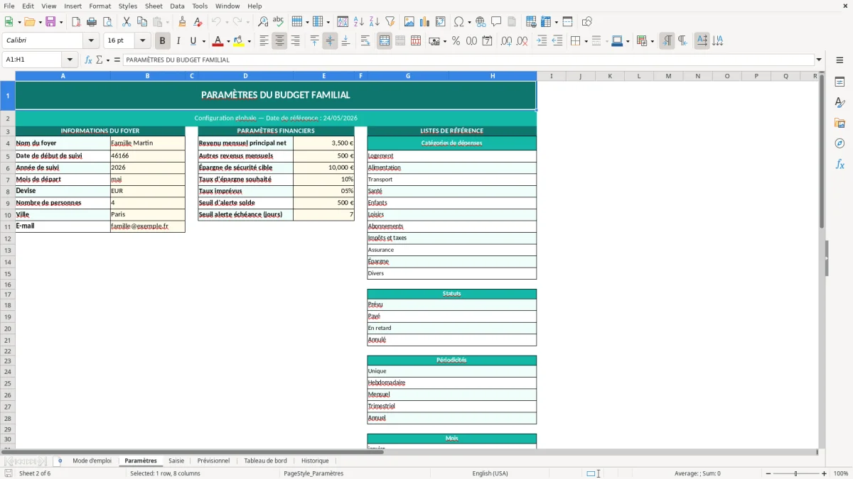 Budget Familial Excel - Modèle Gratuit (2026)